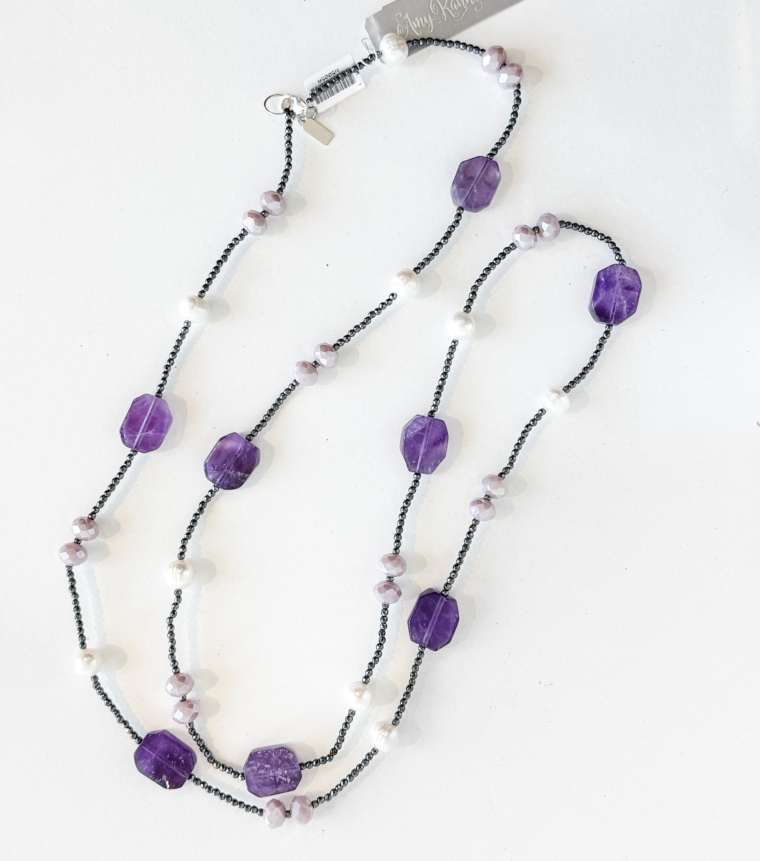 N5005 Amethyst, Crystal Sterling Silver Necklace – Amy Kahn Russell Online